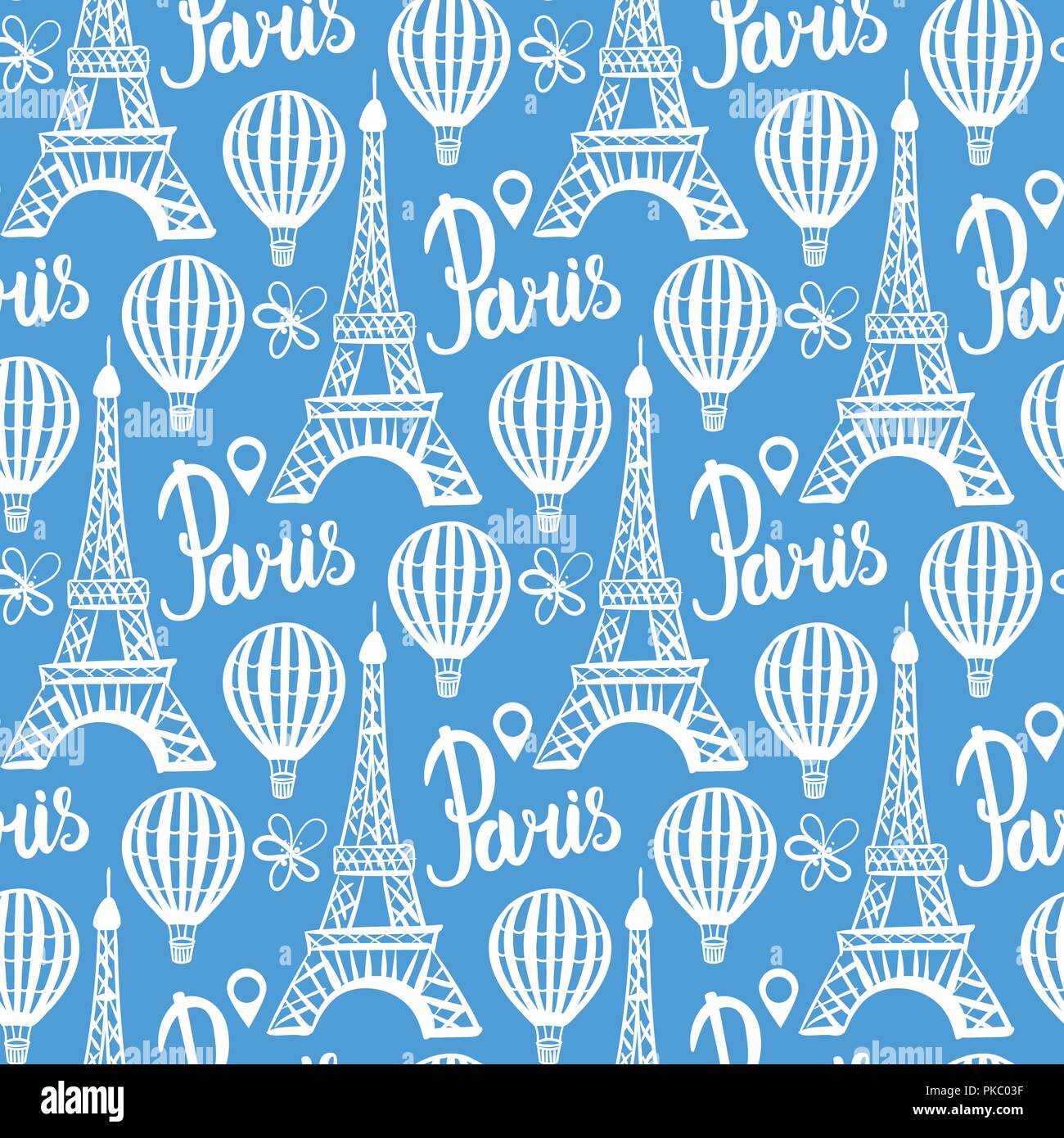 Winter seamless pattern. Paris Eiffel Tower. Vector white illustration ...
