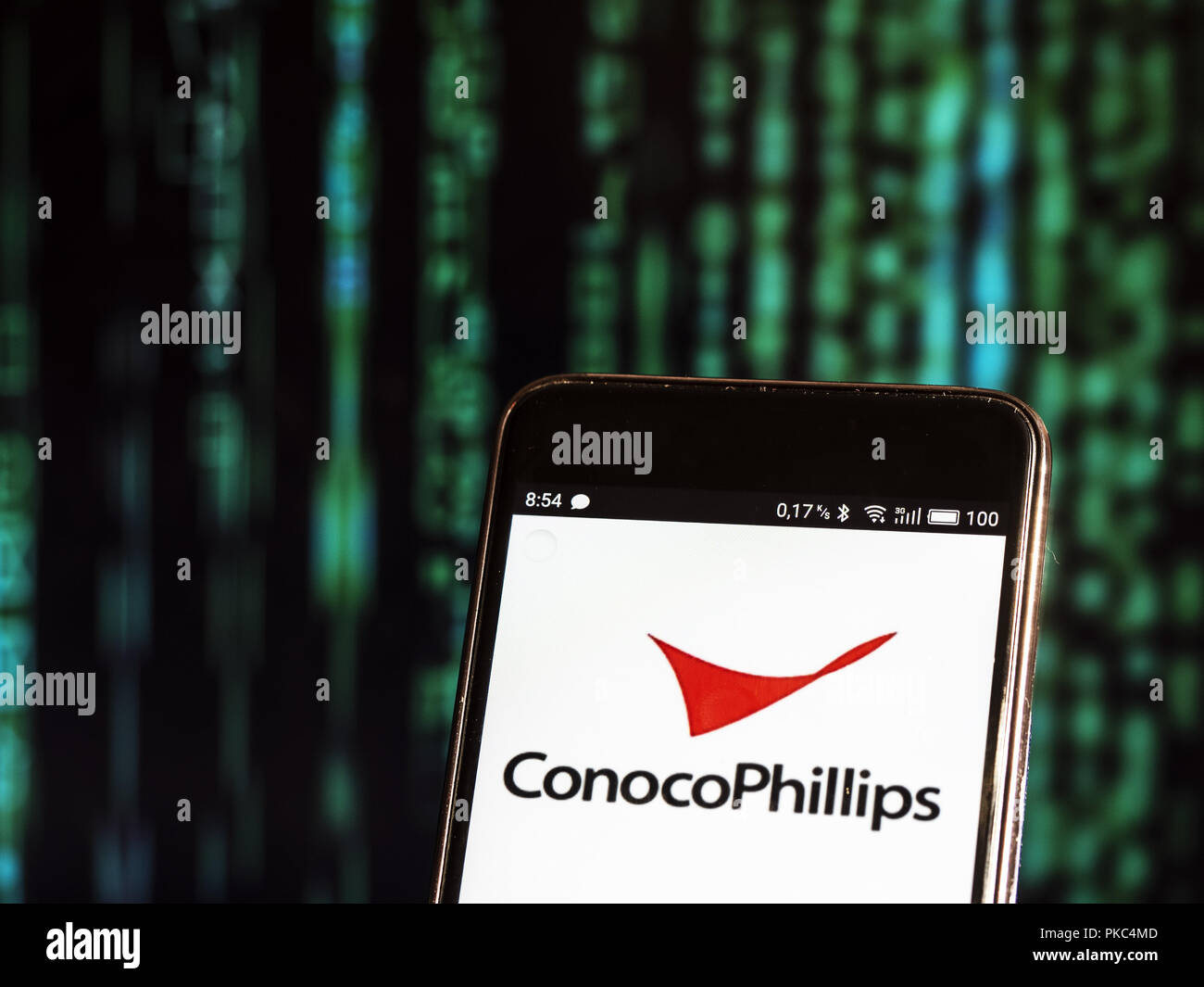 Kiev, Ukraine. 12th Sep, 2018. Conoco Phillips logo seen displayed on a ...