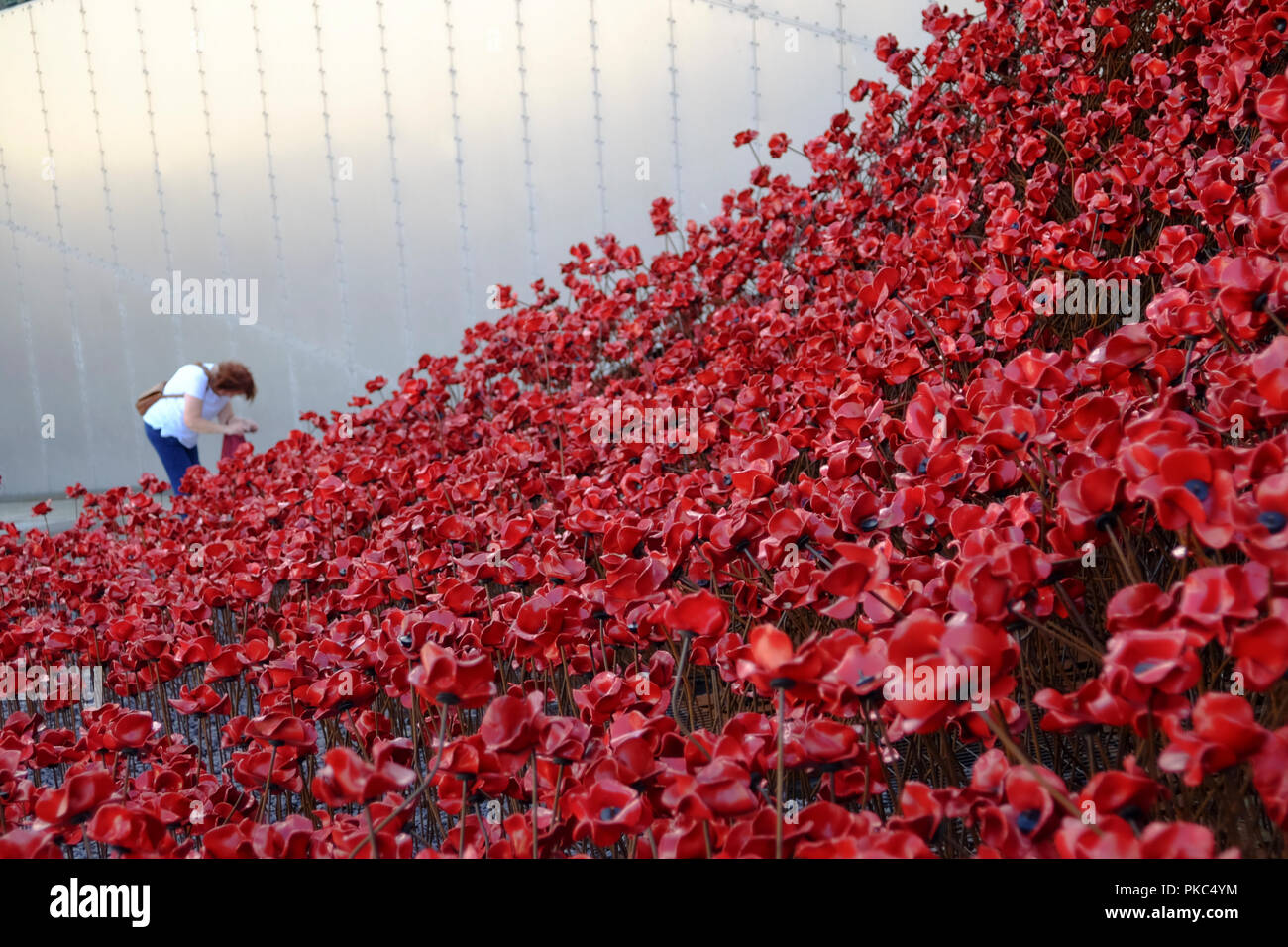 Salford, UK. 12 September 2018. Visitors at Imperial War Museum North ...