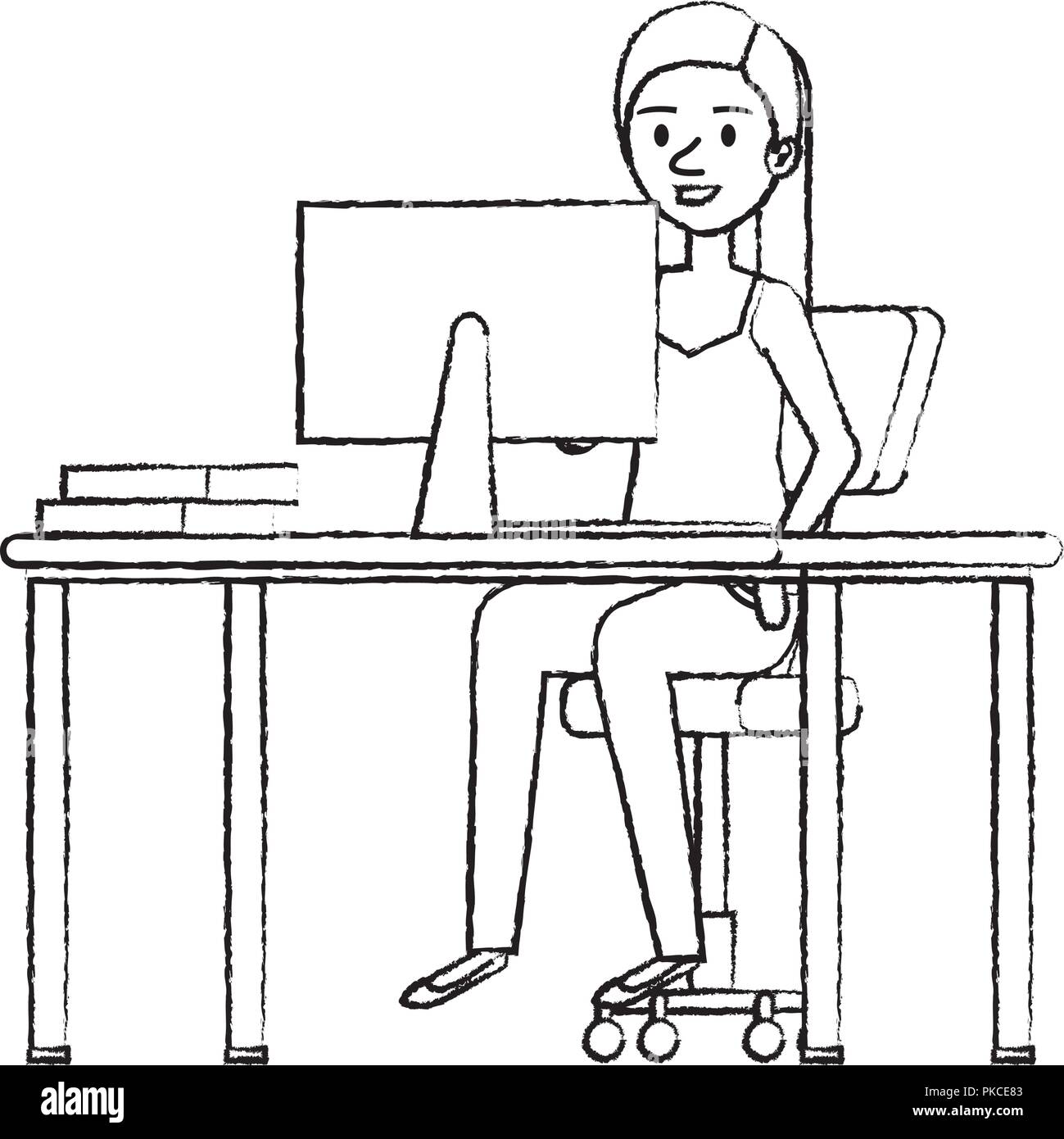 Employee desktop Black and White Stock Photos & Images - Alamy