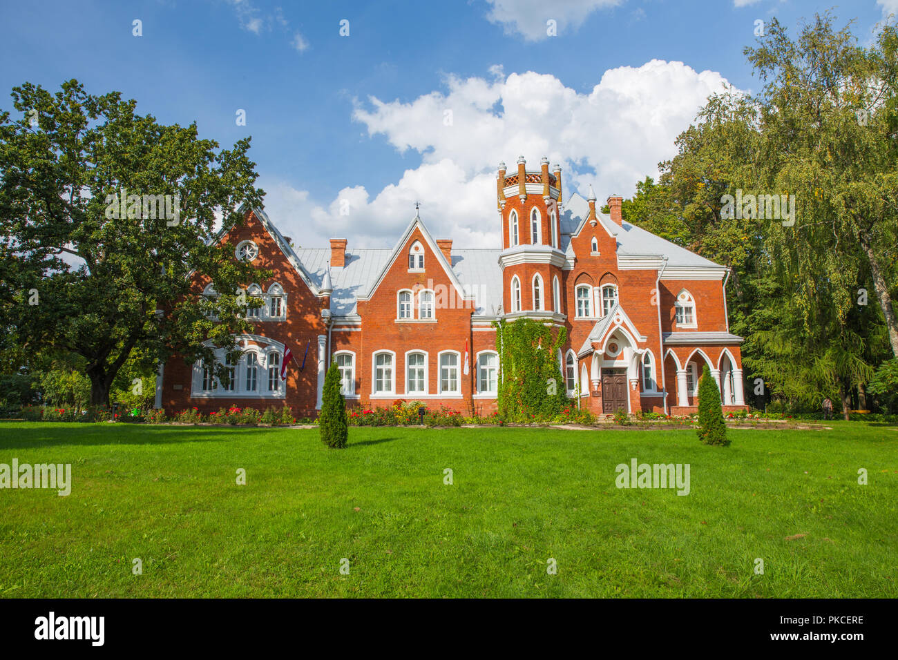 City Cervonka, Latvia. Old castle park and nature. Evening time, summer ...