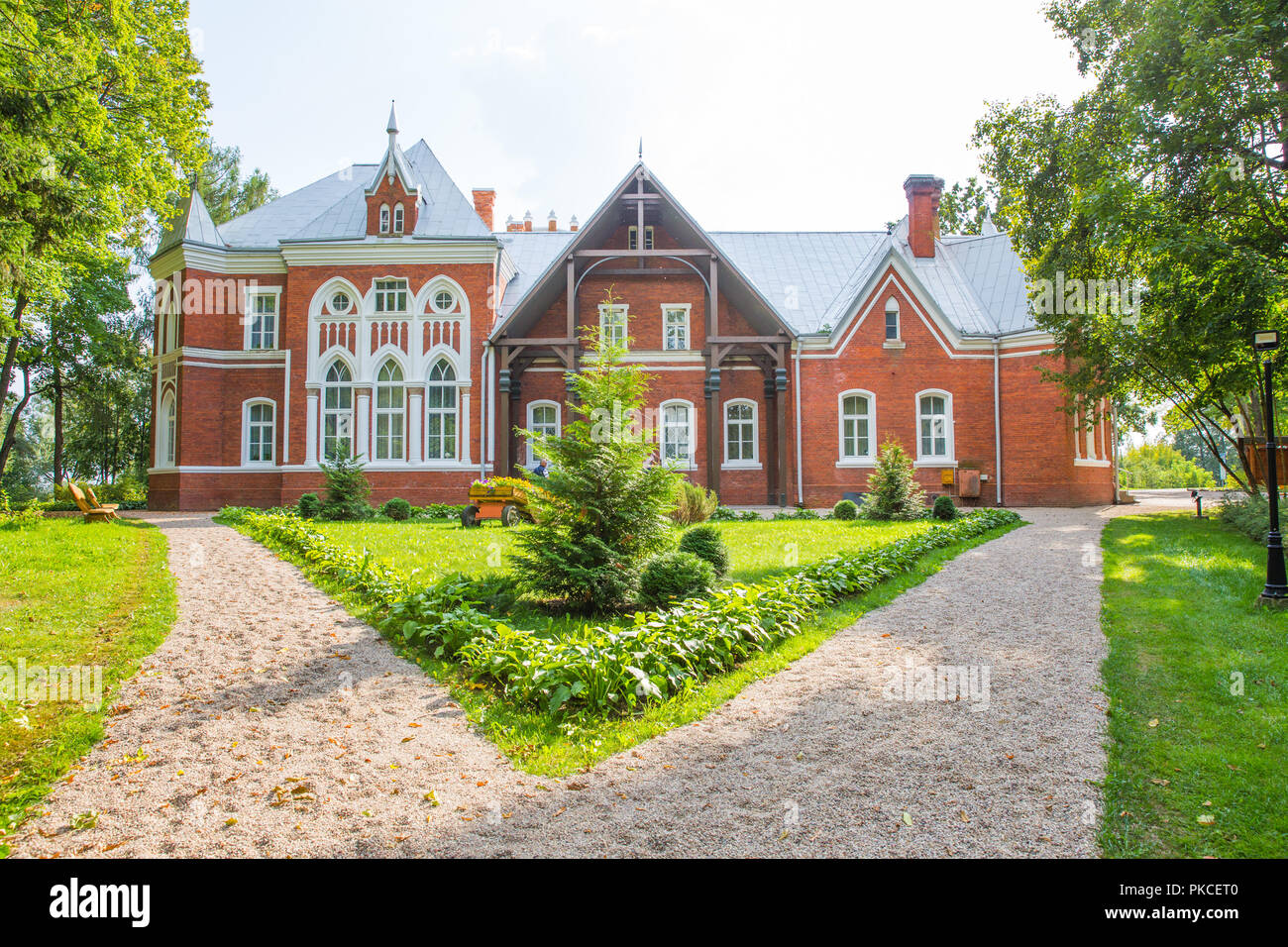City Cervonka, Latvia. Old castle park and nature. Evening time, summer ...