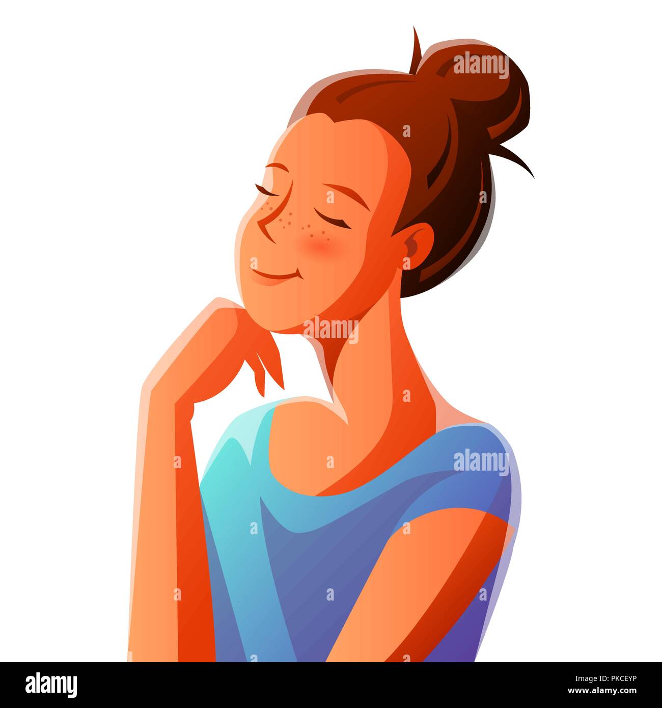 Cute girl dreaming Stock Vector Image & Art - Alamy