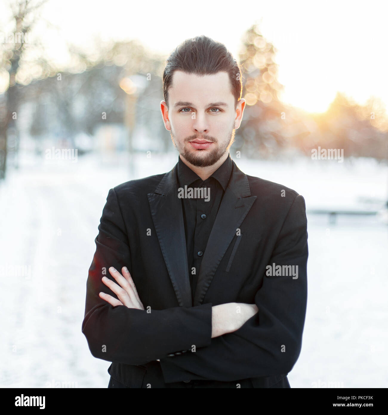 Stylish man beard wearing suit hi-res stock photography and images - Alamy