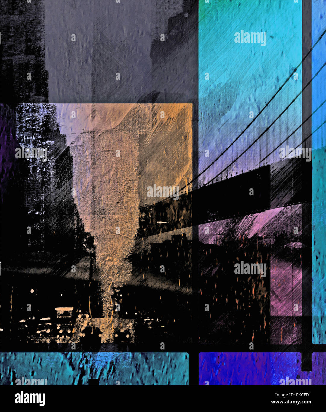 Abstract painting. Bridge. Modern style Stock Photo - Alamy