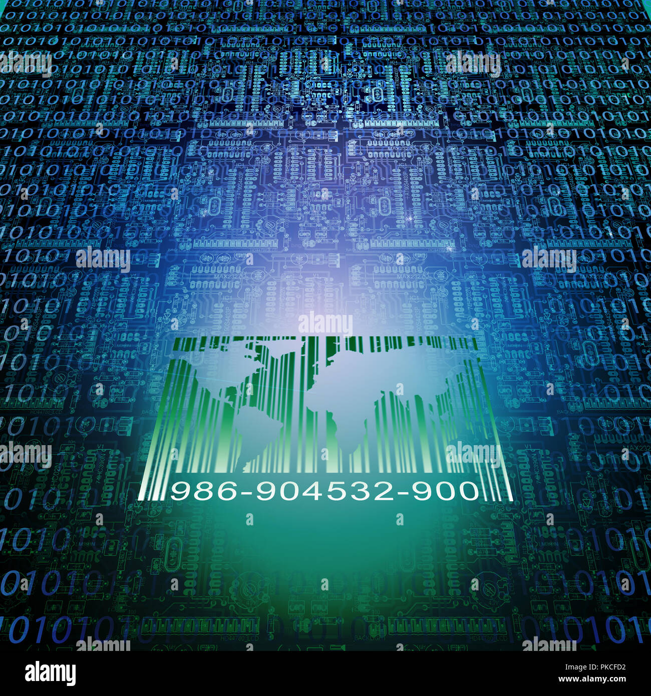 Binary code, world map and bar code Stock Photo - Alamy Binary code, world map and bar code Stock Photo - Alamy