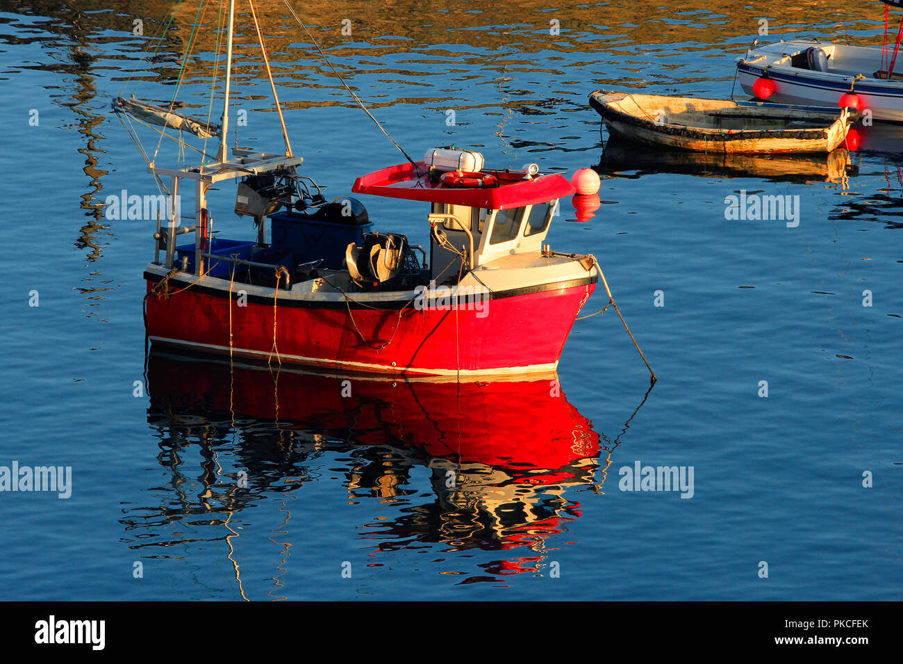 Fowey Fishing Boat, Mevagissey Harbour, Cornwall Stock Photo - Alamy