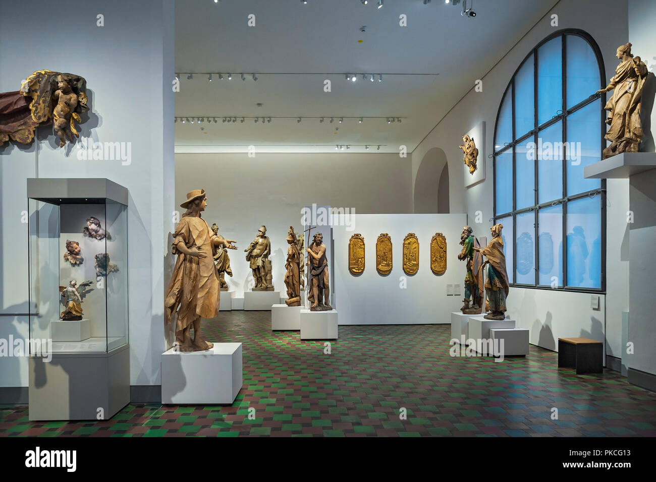 Hall with baroque figures, National Museum, Munich, Upper Bavaria, Bavaria, Germany Stock Photo ...