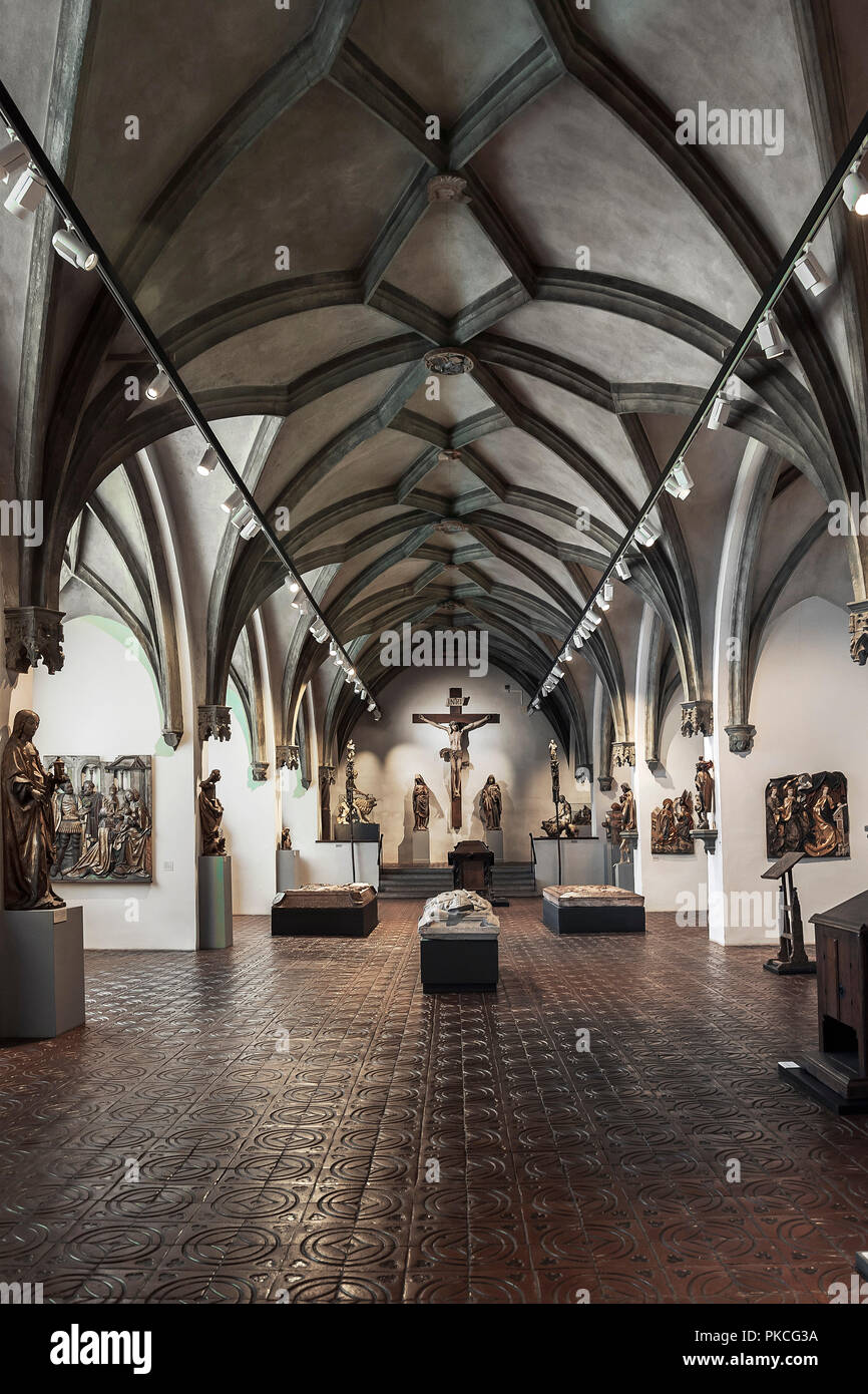 Hall with medieval religious art, National Museum, Munich, Upper Bavaria, Bavaria, Germany Stock ...