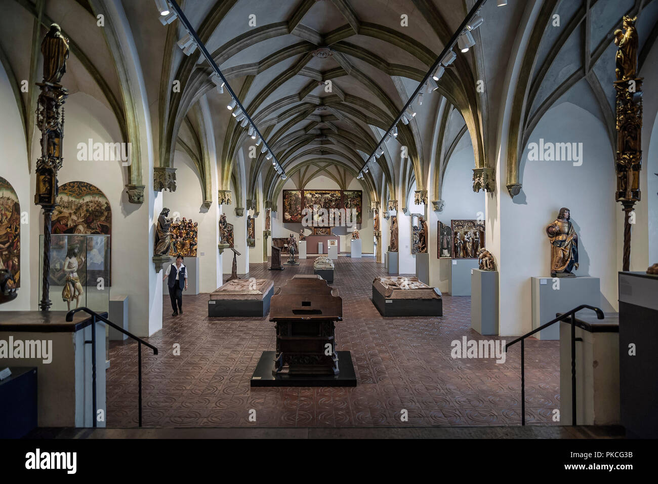 Hall with medieval religious art, National Museum, Munich, Upper Bavaria, Bavaria, Germany Stock ...