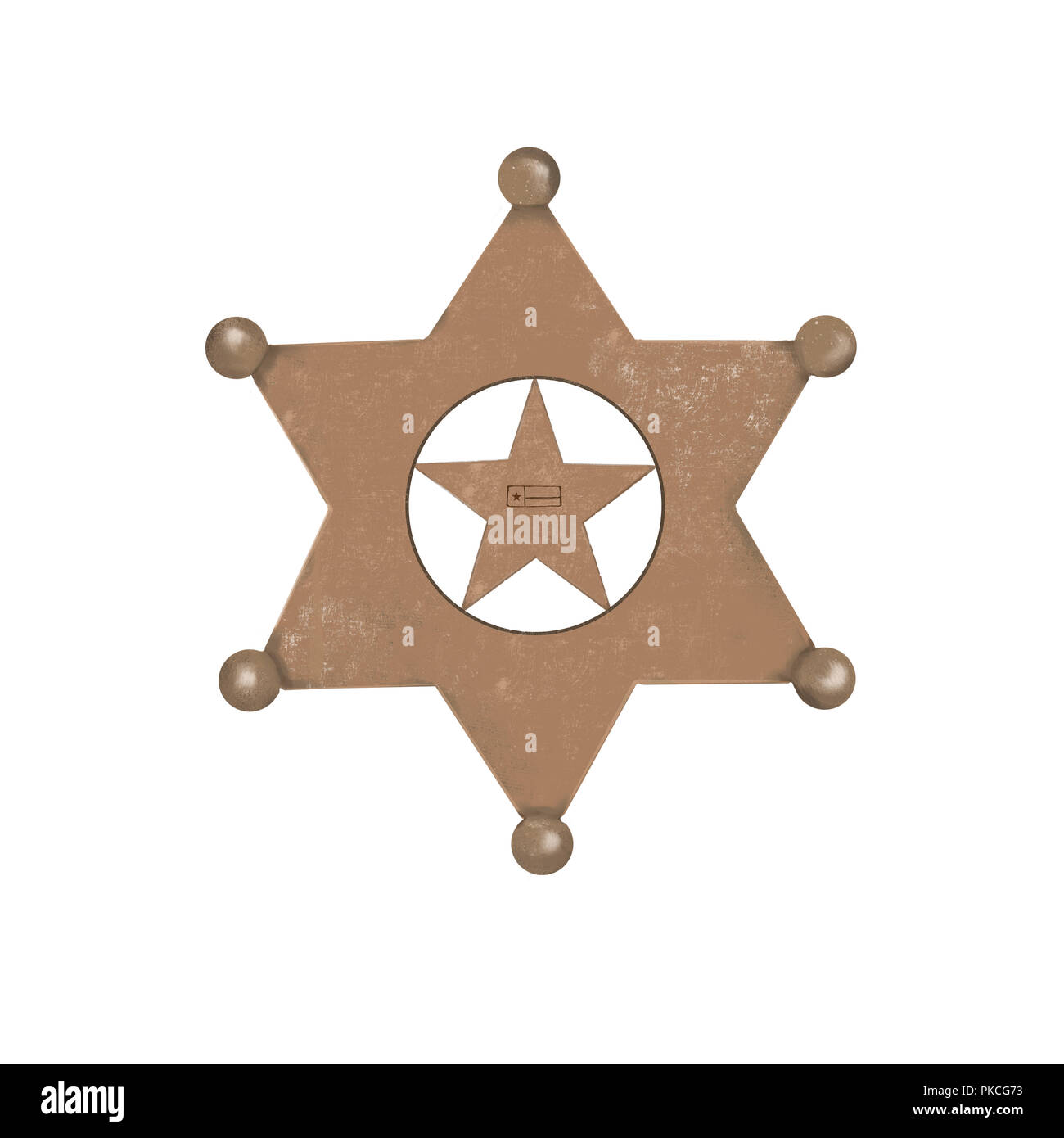 Star sheriff and texas ranger lebal digital art illustration old style ...