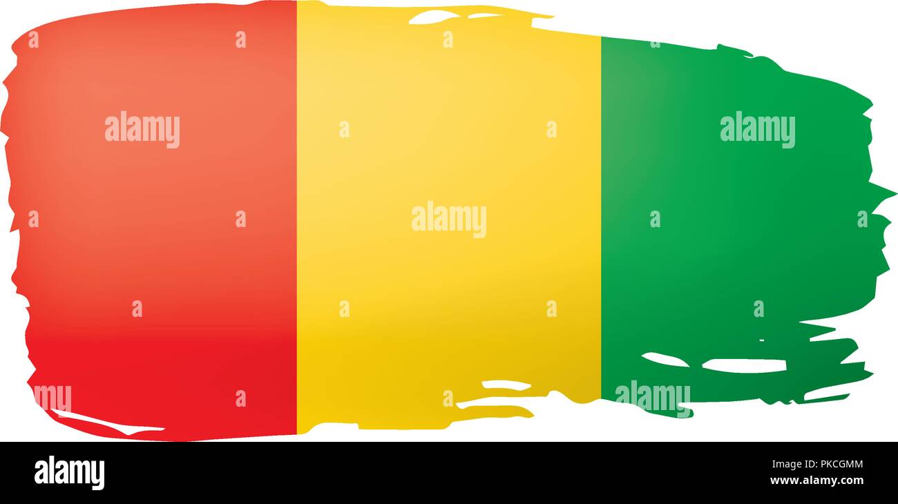 guinea flag, vector illustration on a white background Stock Vector ...