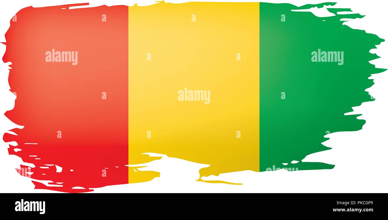 guinea flag, vector illustration on a white background Stock Vector ...