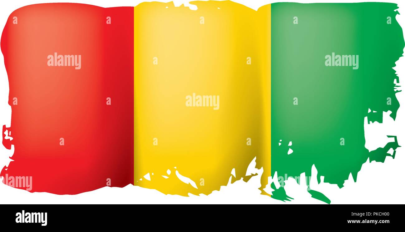 guinea flag, vector illustration on a white background Stock Vector ...