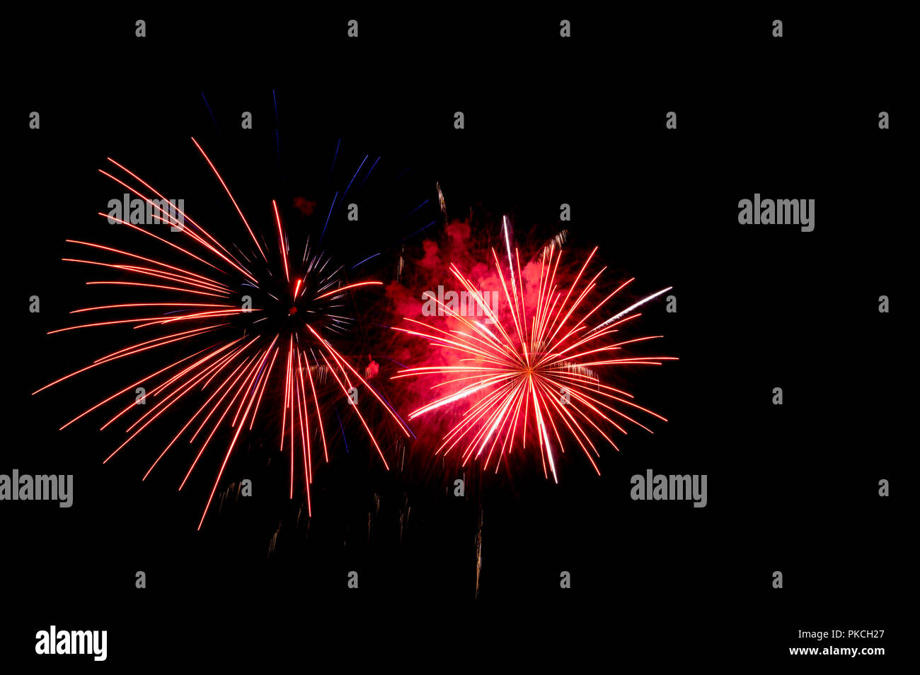 fireworks at night at the sea Stock Photo - Alamy
