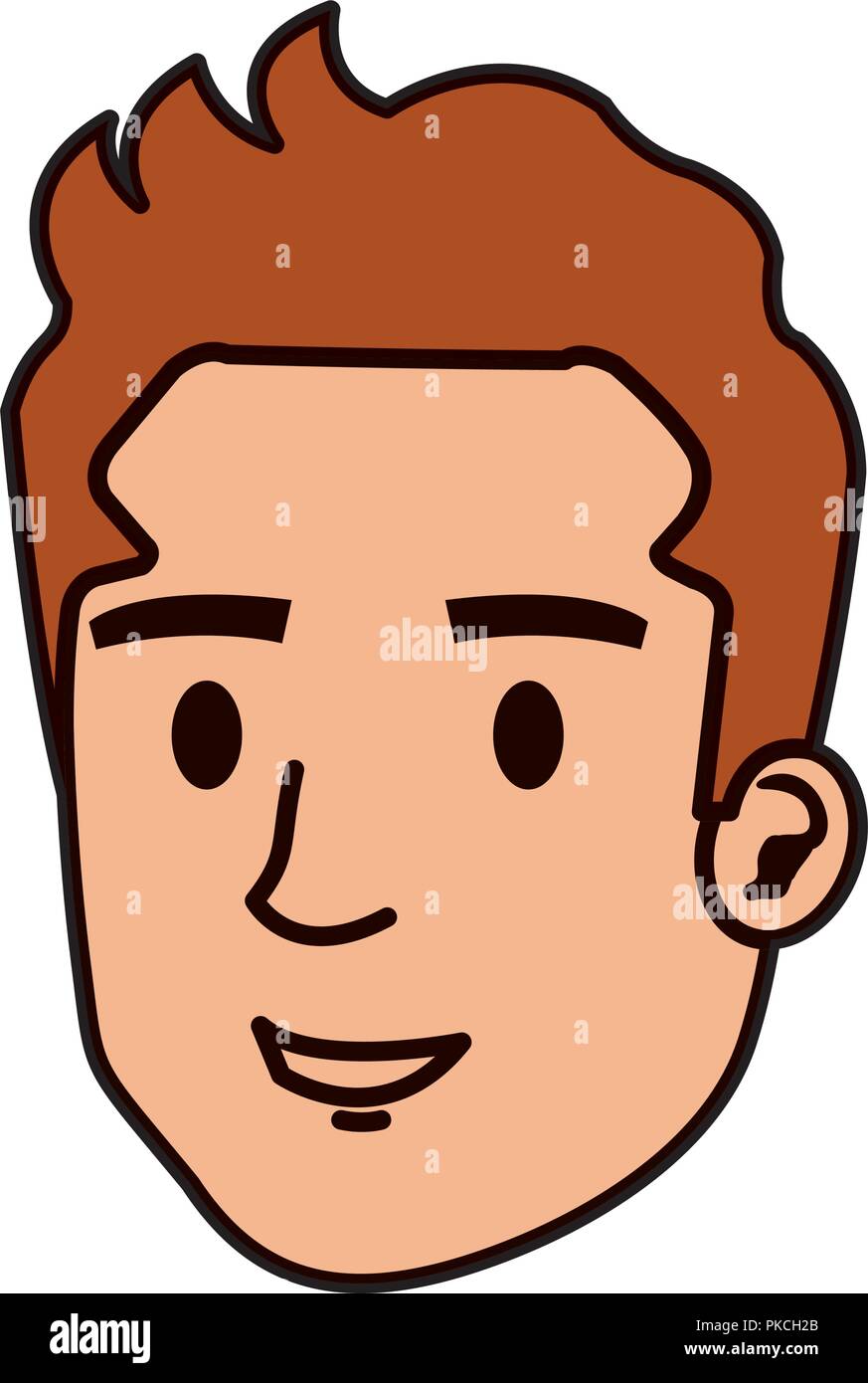 young man head character Stock Vector Image & Art - Alamy