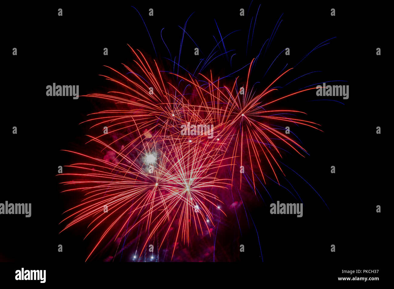 fireworks at night at the sea Stock Photo - Alamy