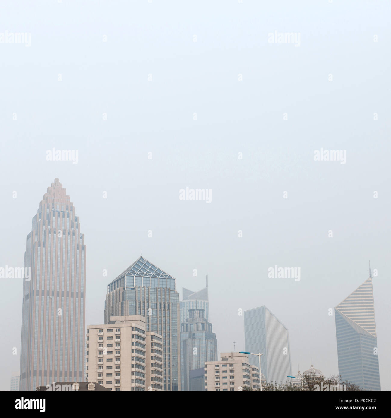 Modern city, Chinese skyscrapers on a background of environmental ...