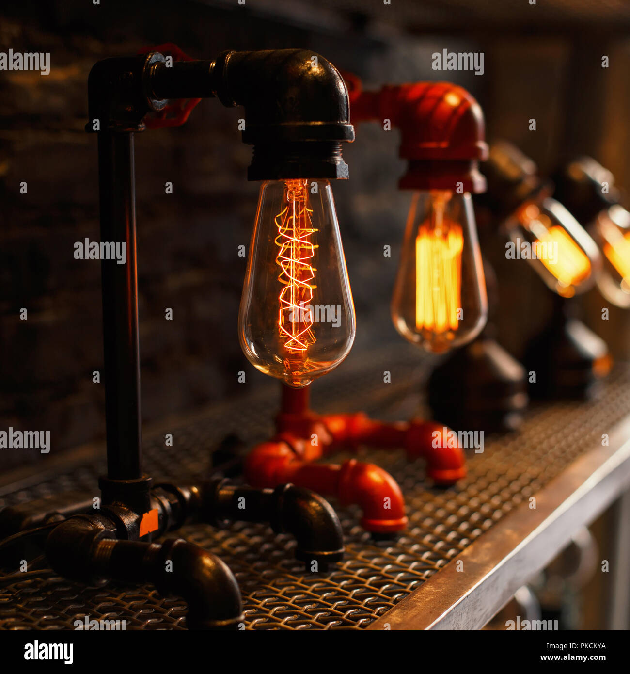 Beautiful vintage retro lamp. Electricity Stock Photo - Alamy