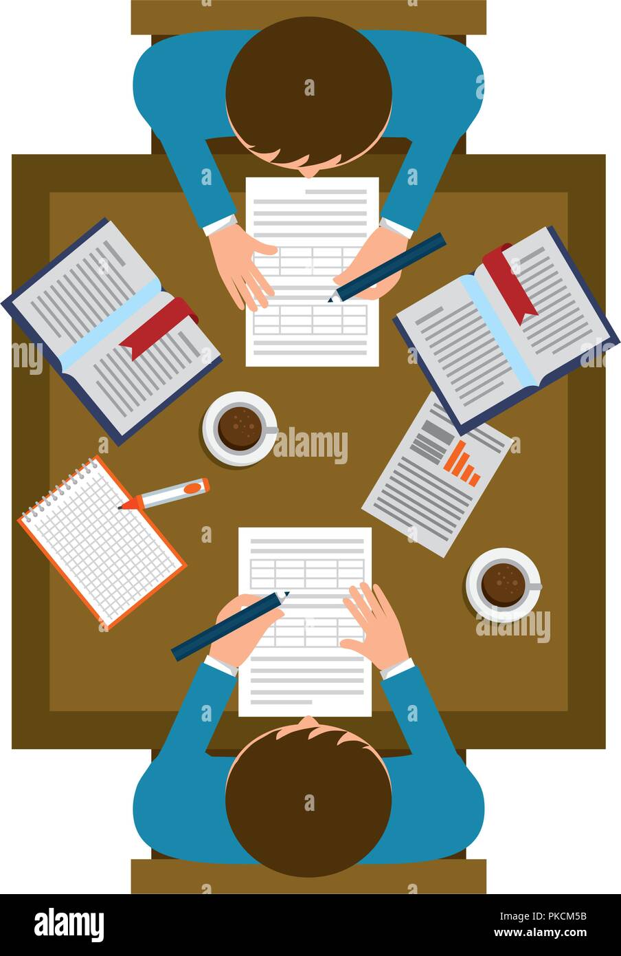 business teamwork in the office aerial view Stock Vector Image & Art ...