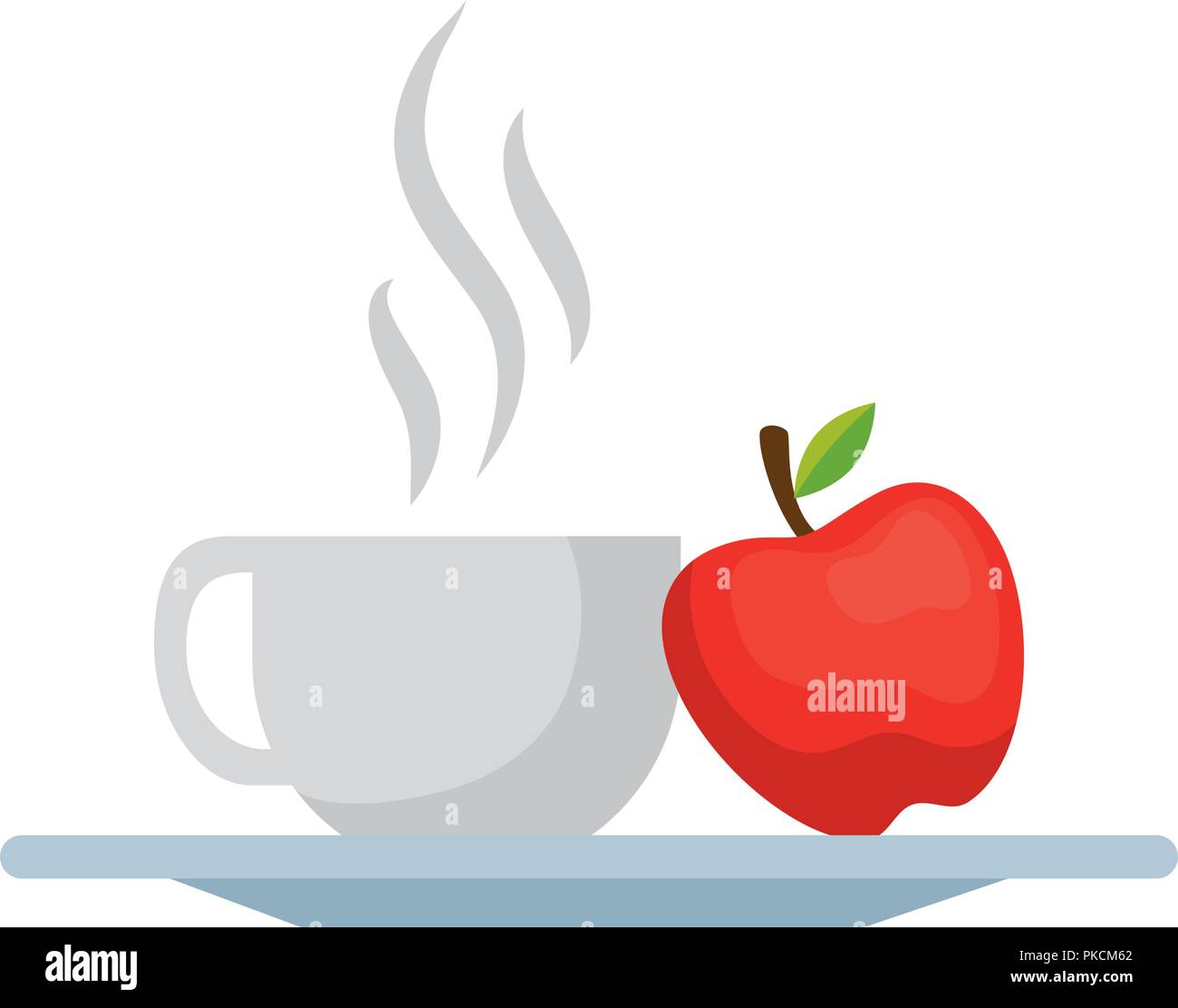 coffee cup with apple fruit Stock Vector Image & Art - Alamy