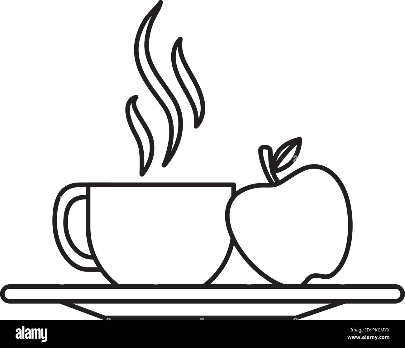 coffee cup with apple fruit Stock Vector Image & Art - Alamy