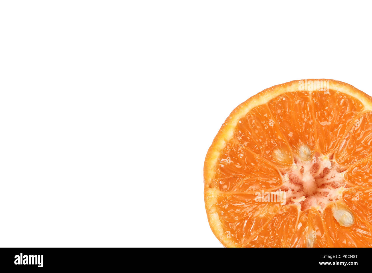 Isolated of A piece of orange halves on white background Stock Photo ...