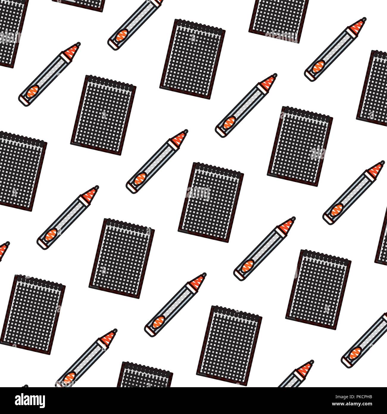 notebook school with pen pattern Stock Vector Image & Art - Alamy