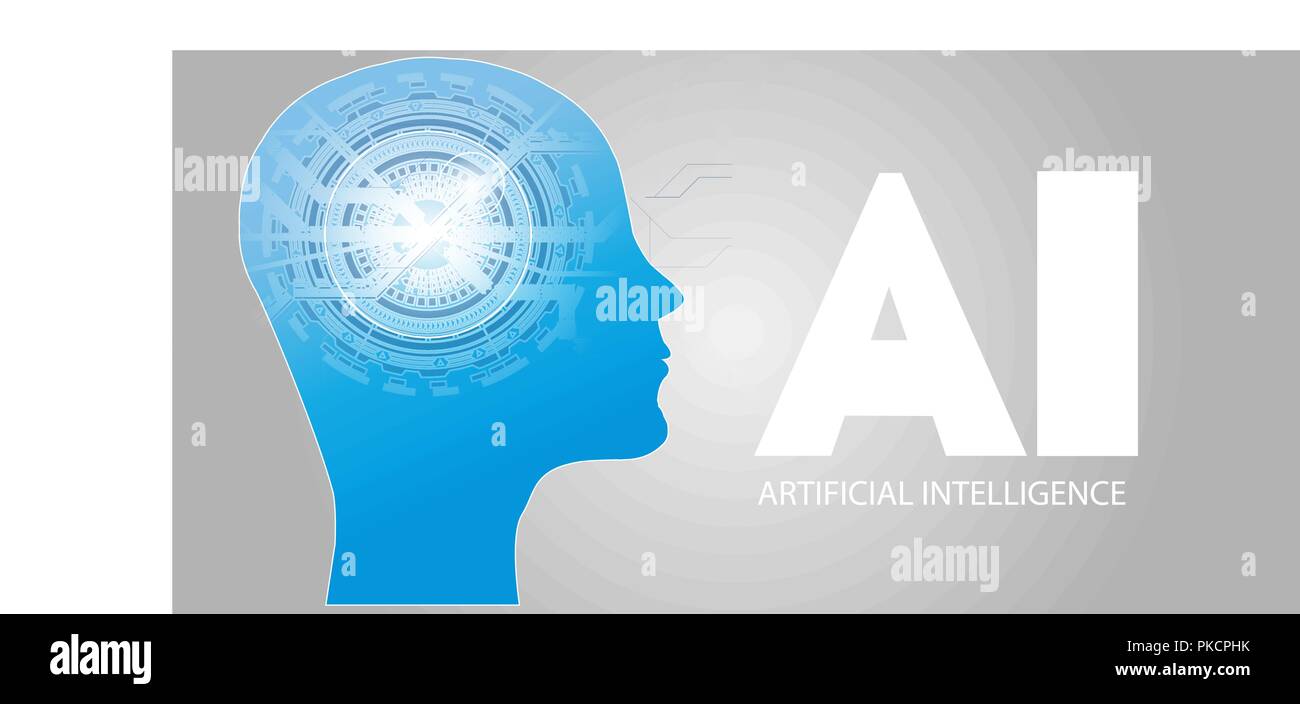 Artificial Intelligence AI Futuristic Concept. Human Big data Visualization with Cyber Mind ...