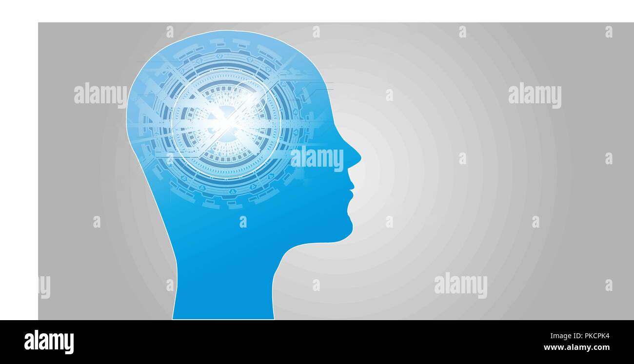 Artificial Intelligence AI Futuristic Concept. Human Big data ...