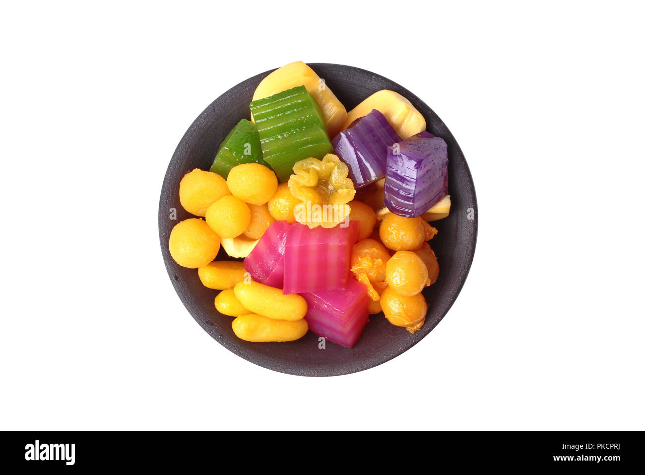 New year varity candy ,Colorful of Thai steamed layer cake in cube and ...