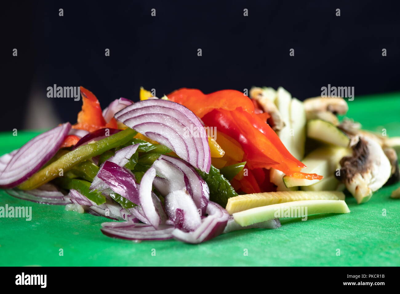 Various vegetables sliced and prepared for cooking Stock Photo - Alamy
