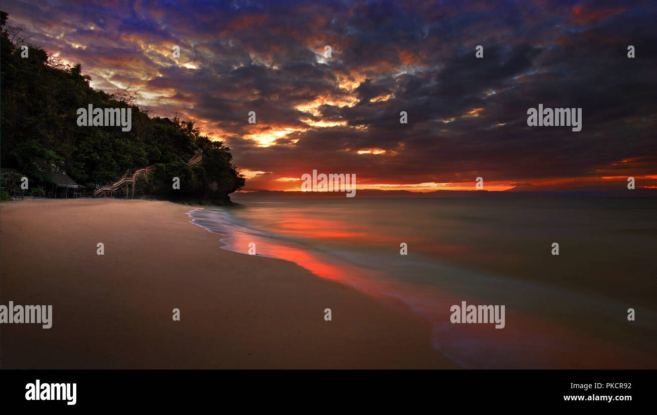 dreamlike wonderful Beach Hermits Cove in Sunset Stock Photo - Alamy