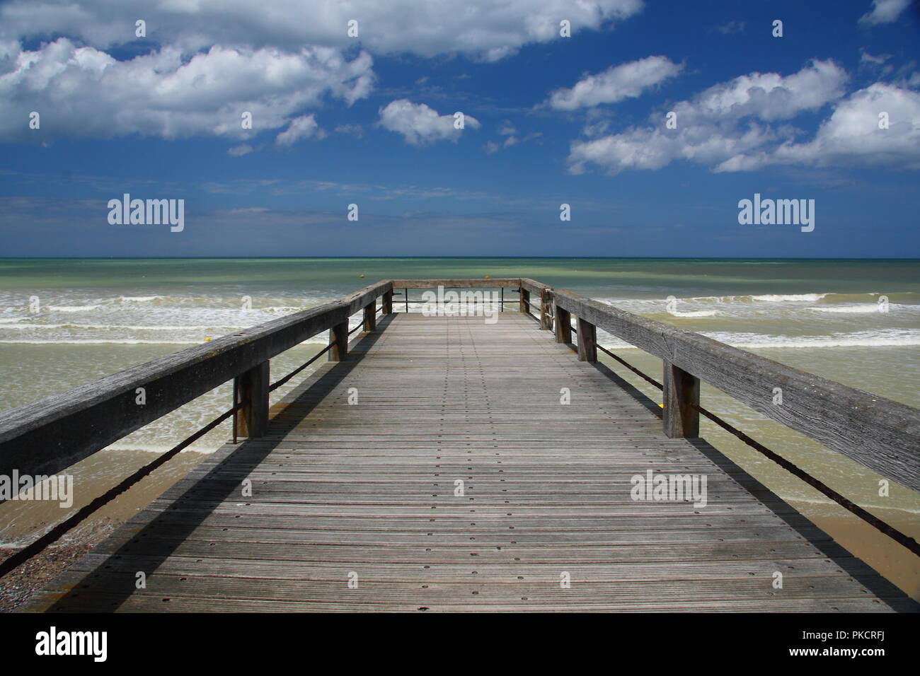 Wooden pier in Normandy (France Stock Photo - Alamy