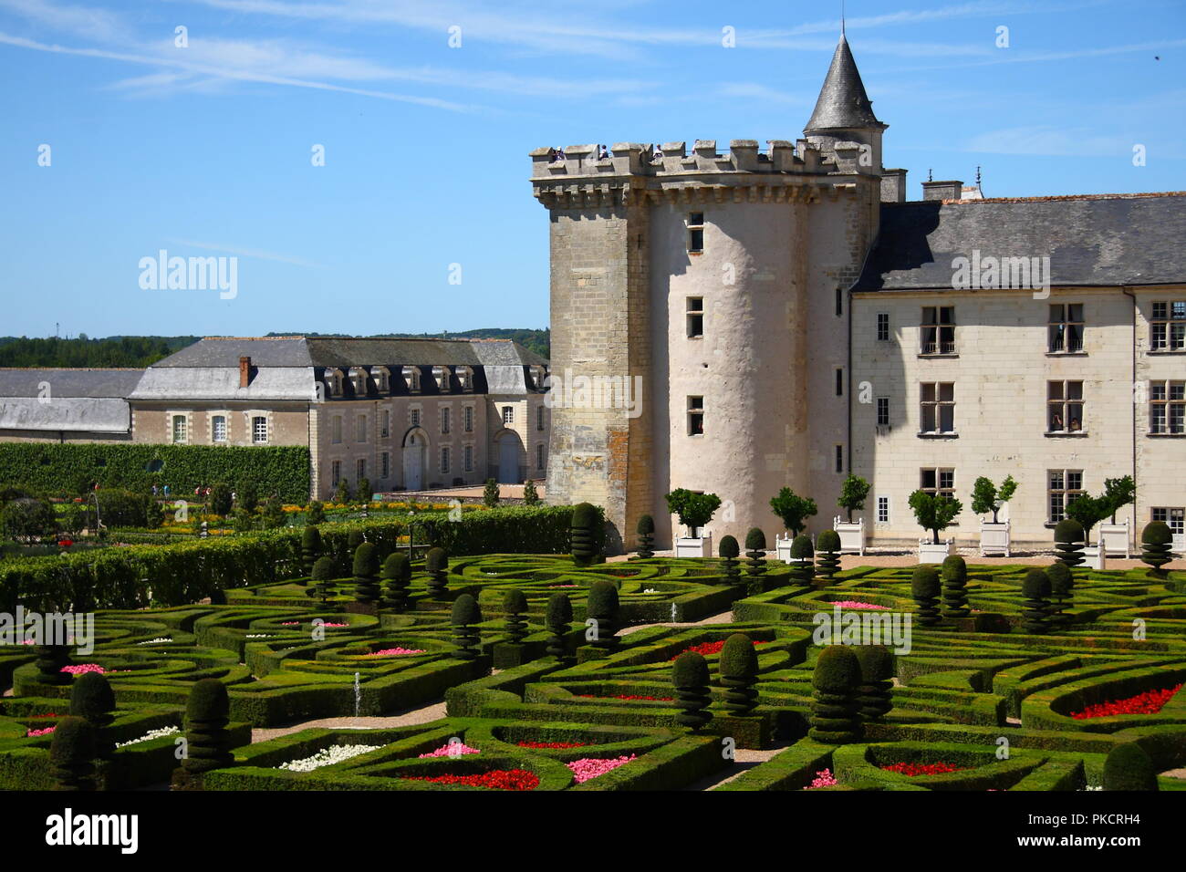 Traditional french garden (Chateau de Villandry Stock Photo - Alamy