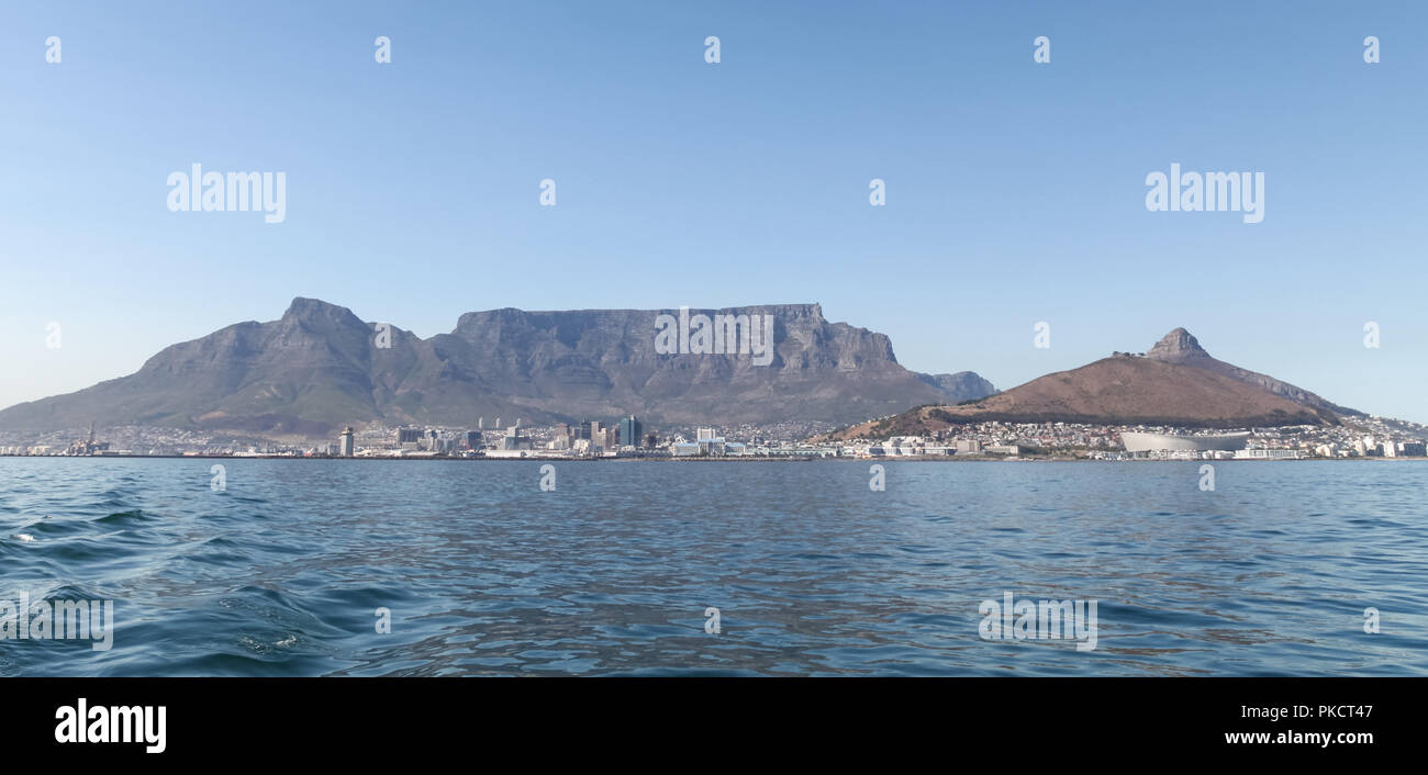 Panorama of Cape Town, South Africa. View of Table Mountain on the ...