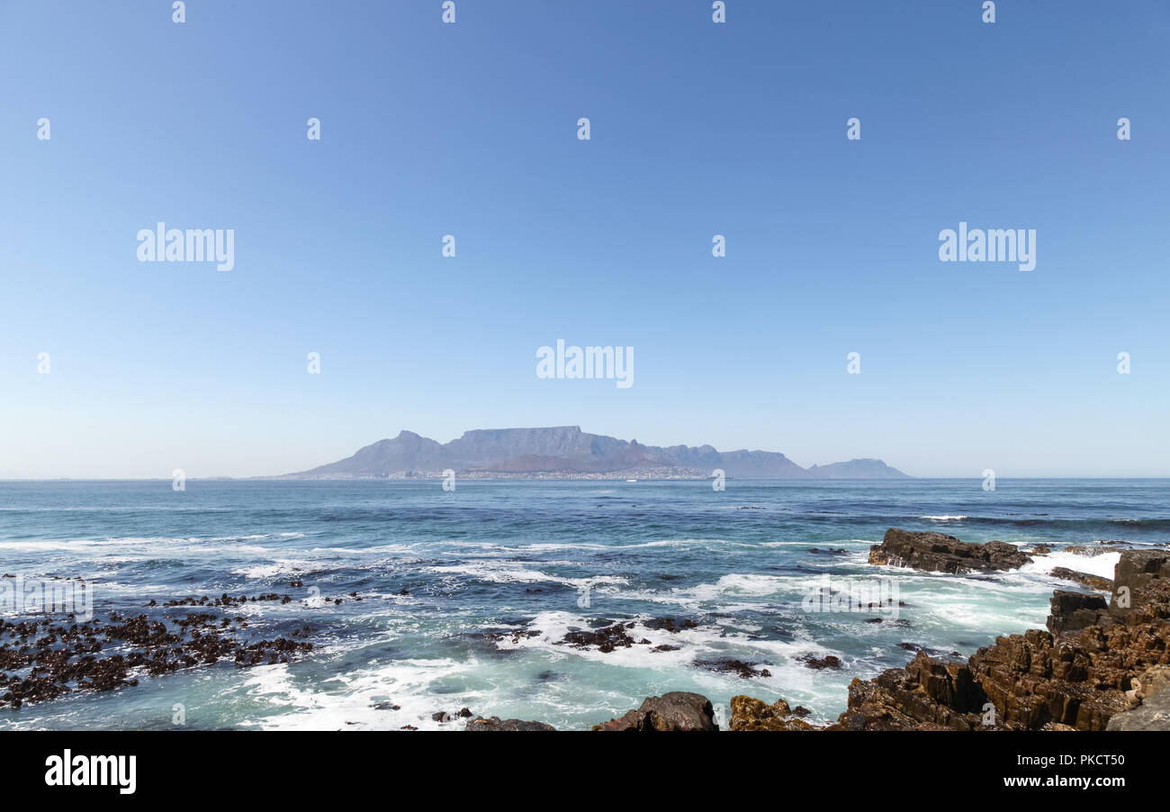 Cape Town, South Africa. View of Table Mountain on horizon ...