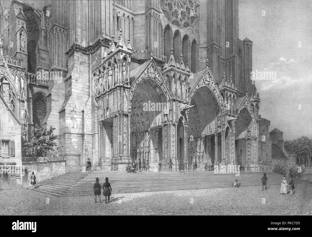Medieval gothic architecture chartres cathedral hi-res stock ...