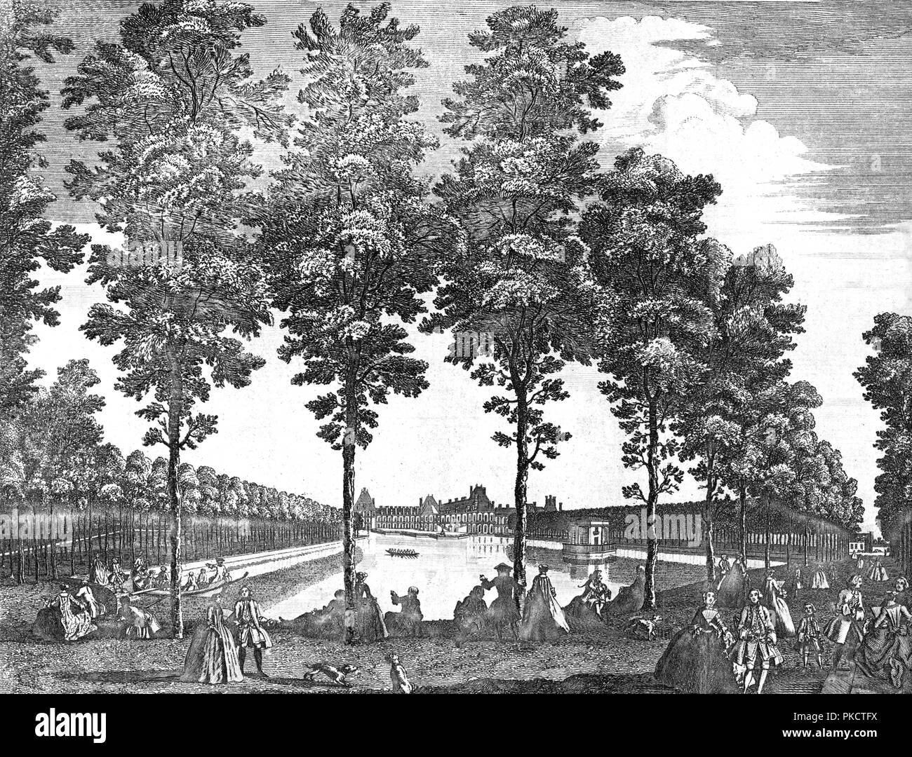 Royal Palace of Fontainebleau, France, 1750. Artist: Unknown Stock ...