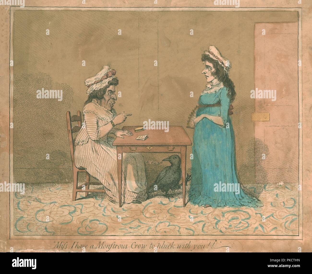 'Miss, I have a Monstrous Crow to pluck with you!!', 1794. Artist ...