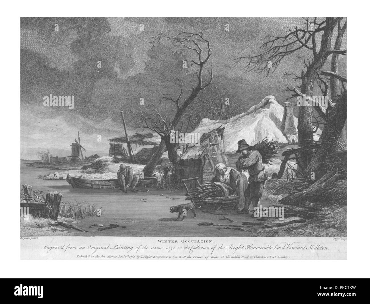 'Winter Occupation', 1755. Artist: Thomas Major Stock Photo - Alamy