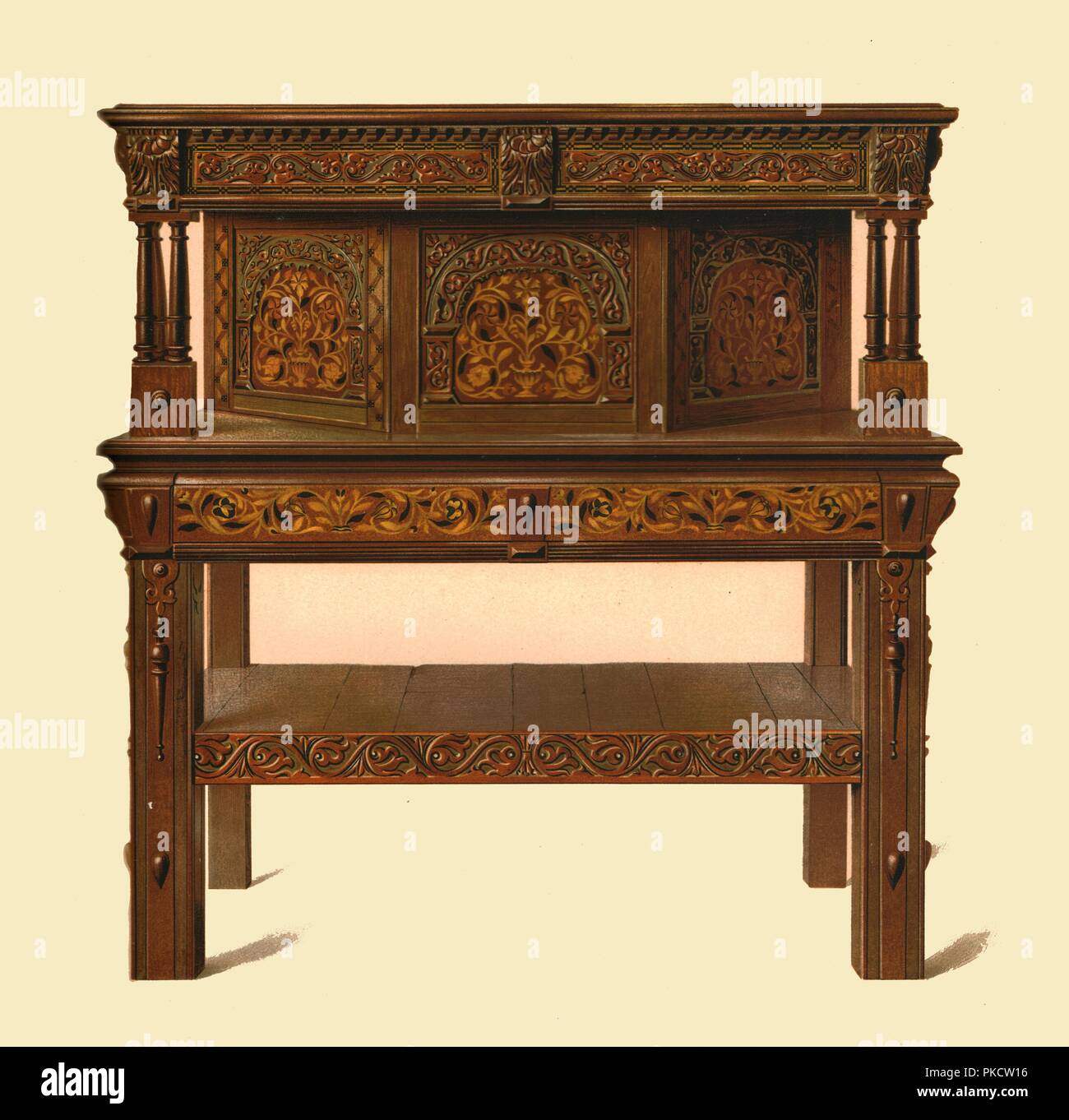 Oak standing buffet, 1904. Artist: Shirley Slocombe Stock Photo - Alamy
