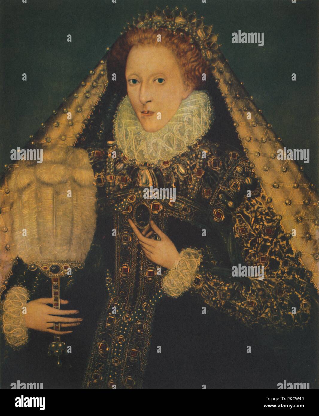 Elizabeth i portrait fan feather hi-res stock photography and images ...