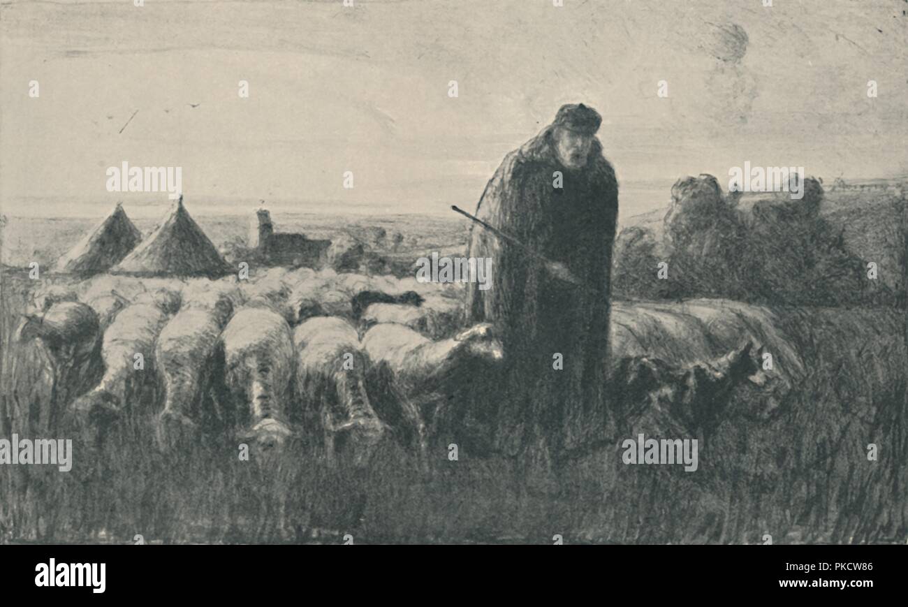 'The Picardy Shepherd', 1919. Artist: Ernest George Beach Stock Photo ...