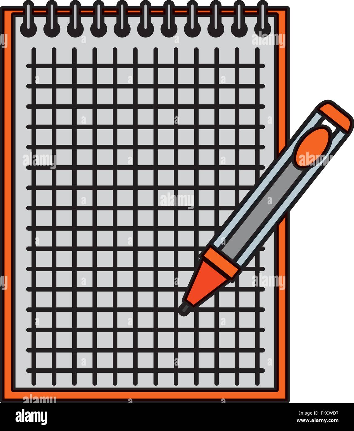 notebook school with pen education Stock Vector Image & Art - Alamy