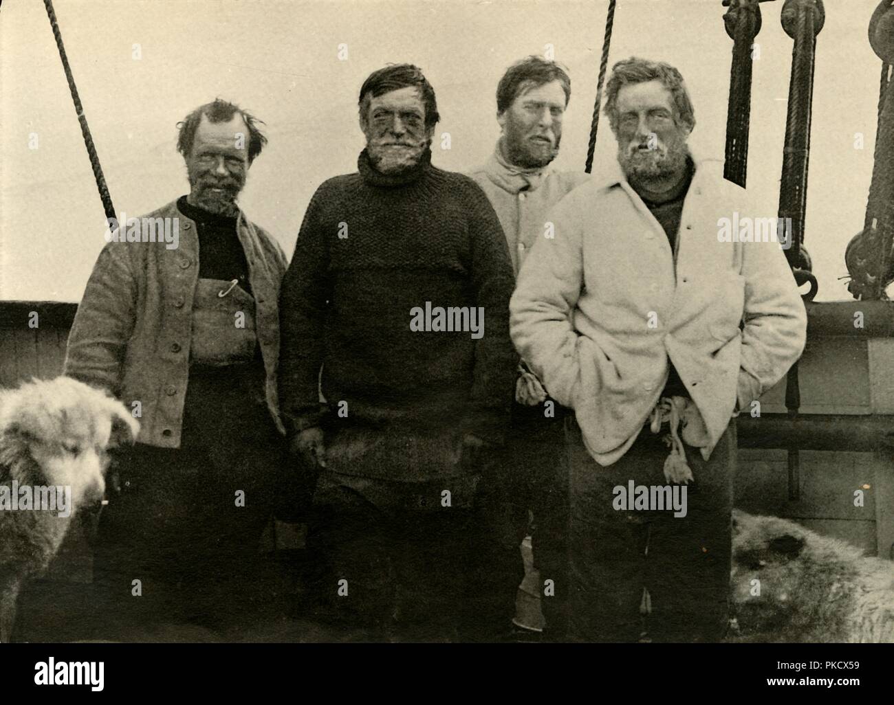 'The Southern Party on board the Nimrod.', 1909. Artist: James Murray ...