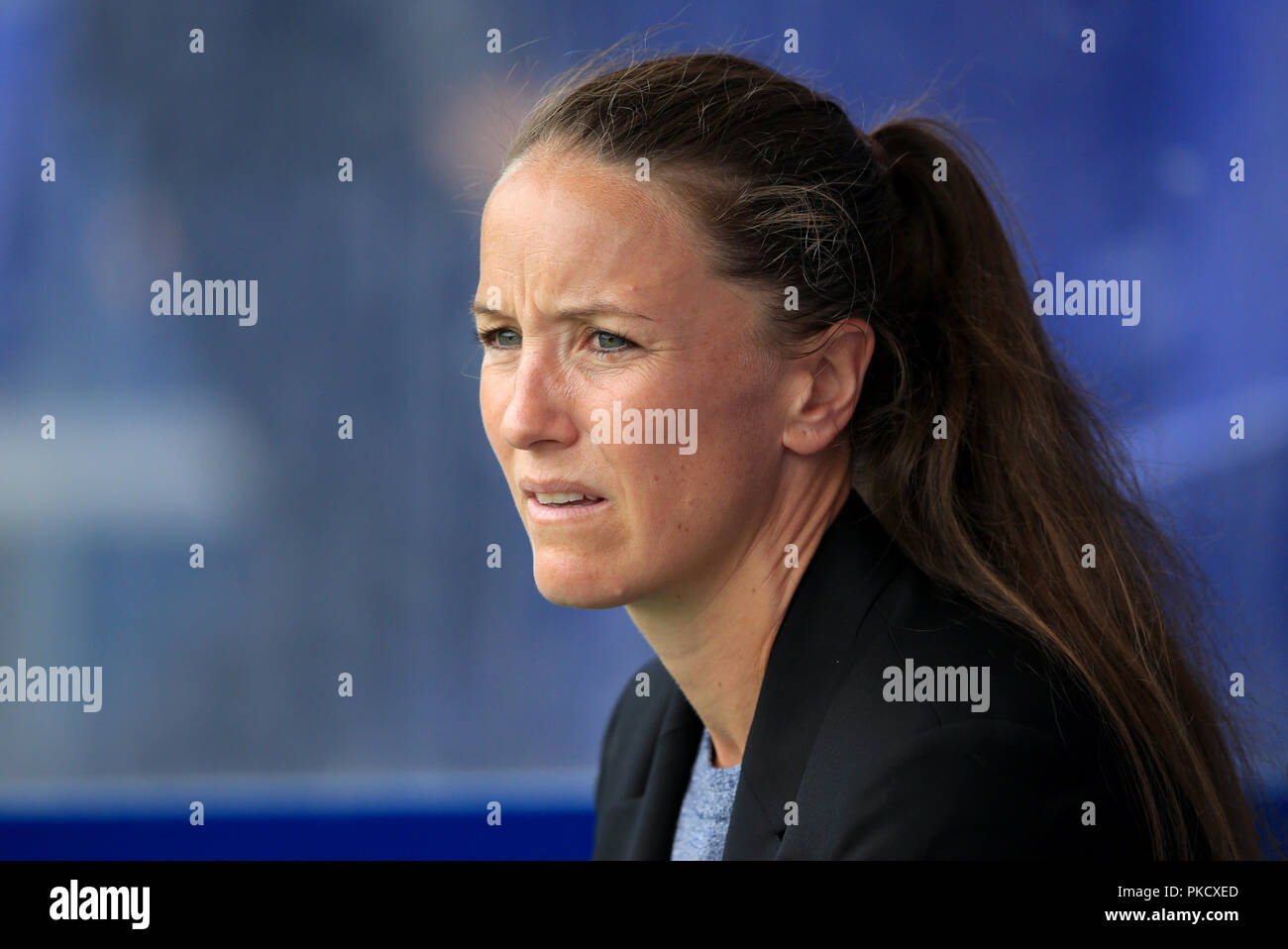 Manchester United Women's manager Casey Stoney during the pre-match ...
