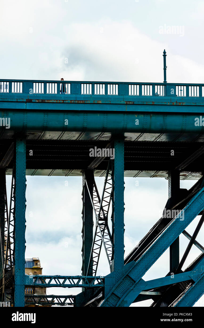 NEWCASTLE UPON TYNE, United Kingdom - August 27 2018: Tyne Bridge along ...