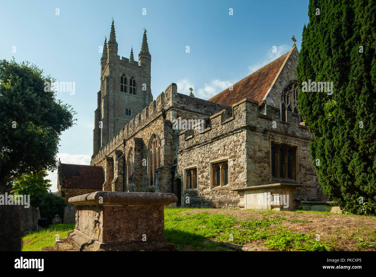 Summer afternoon at St Mildred church in Tenterden, Kent, England Stock ...
