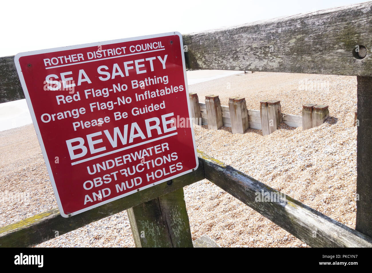 Warning sign board on beach hi-res stock photography and images - Alamy